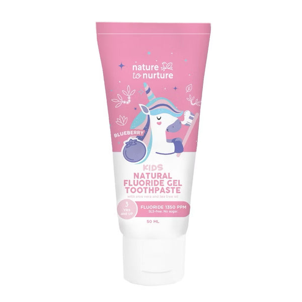 Nature to Nurture Kids Natural Fluoride Gel Toothpaste 3+ Blueberry ...